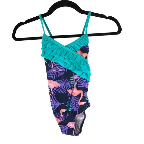 Unbranded | Swim | Girls Ruffle One Piece Swimsuit Crossover Straps ...